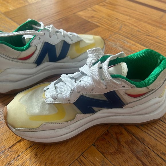 STAUD | Shoes | New Balance X Staud 574 White Blue Quartz Sneakers ...